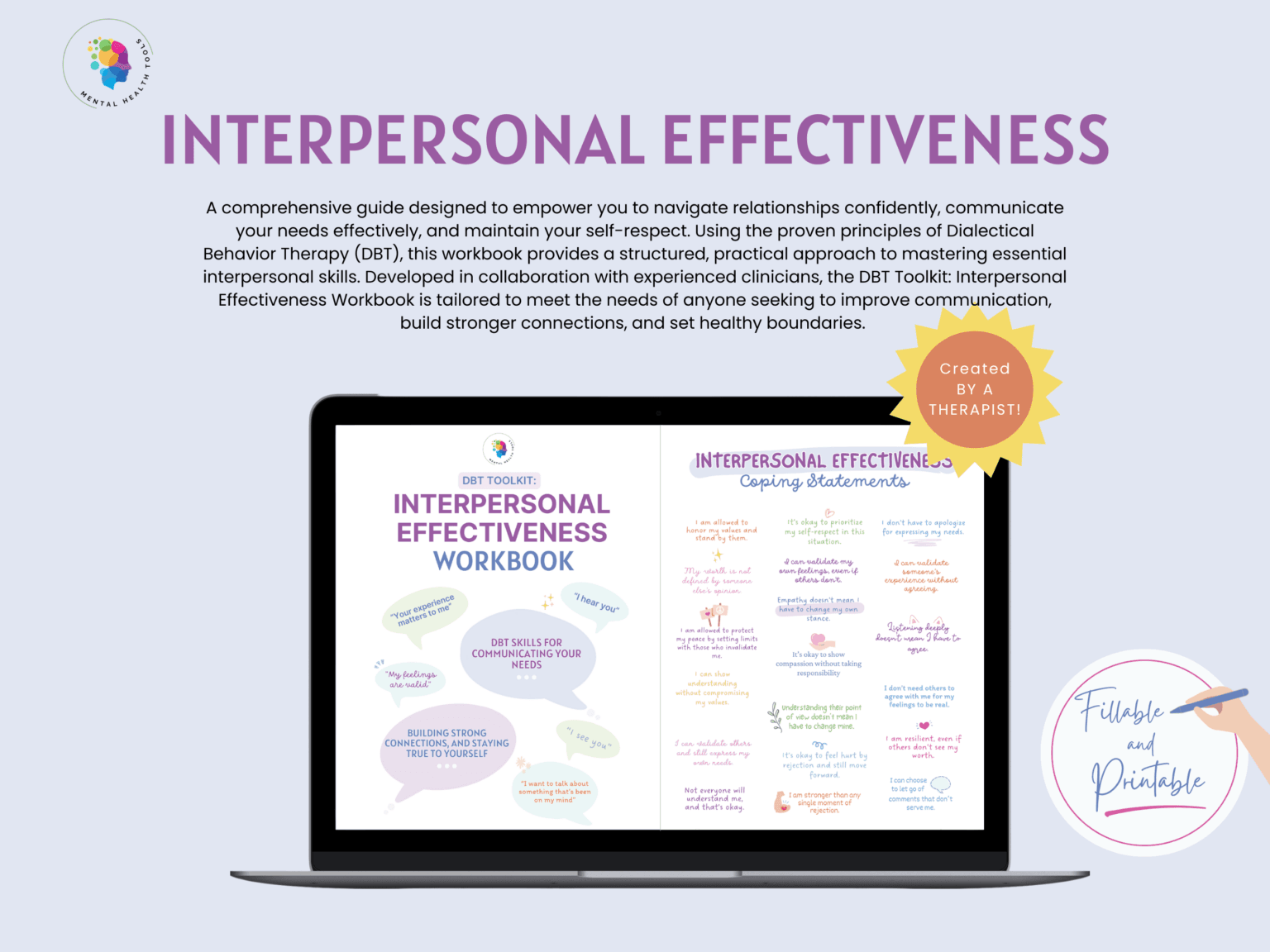 DBT Skills for Communication Interpersonal Effectiveness Workbook ...